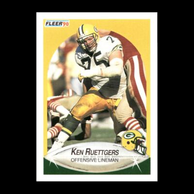 Ken Ruettgers 1990 Fleer Green Bay Packers #179 R325B 81 | eBay