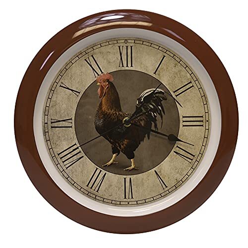 Rooster Farmhouse Collection Vintage Natural Brown 13 inch Sound Wall ...