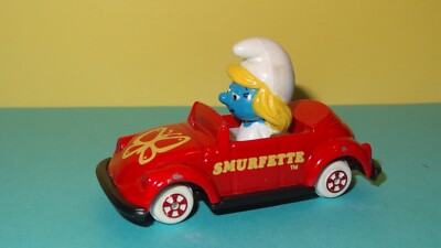 Smurfs ERTL SMURF SMURFETTE Red Automobile Die Cast Car Vintage Figure ...