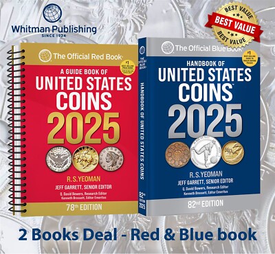 New 2025 Official Red Book Price Guide United States US Coins + Blue ...