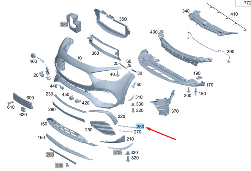 NEW MERCEDES-BENZ GLA H247 FRONT BUMPER RIGHT UPPER TRIM BAR ...
