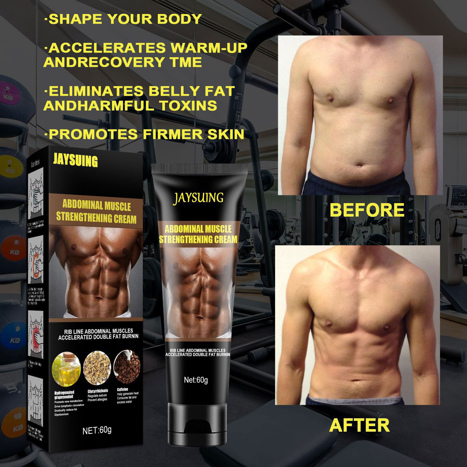 2PCS Men's Sculptique Abs Sculpting Cream, Fat Burning Cream for Belly ...