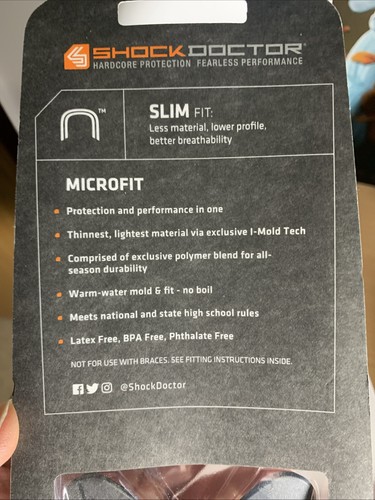 Shock Doctor Slim Fit Microfit Mouthguard Mouth Guard Black Football Hockey | eBay