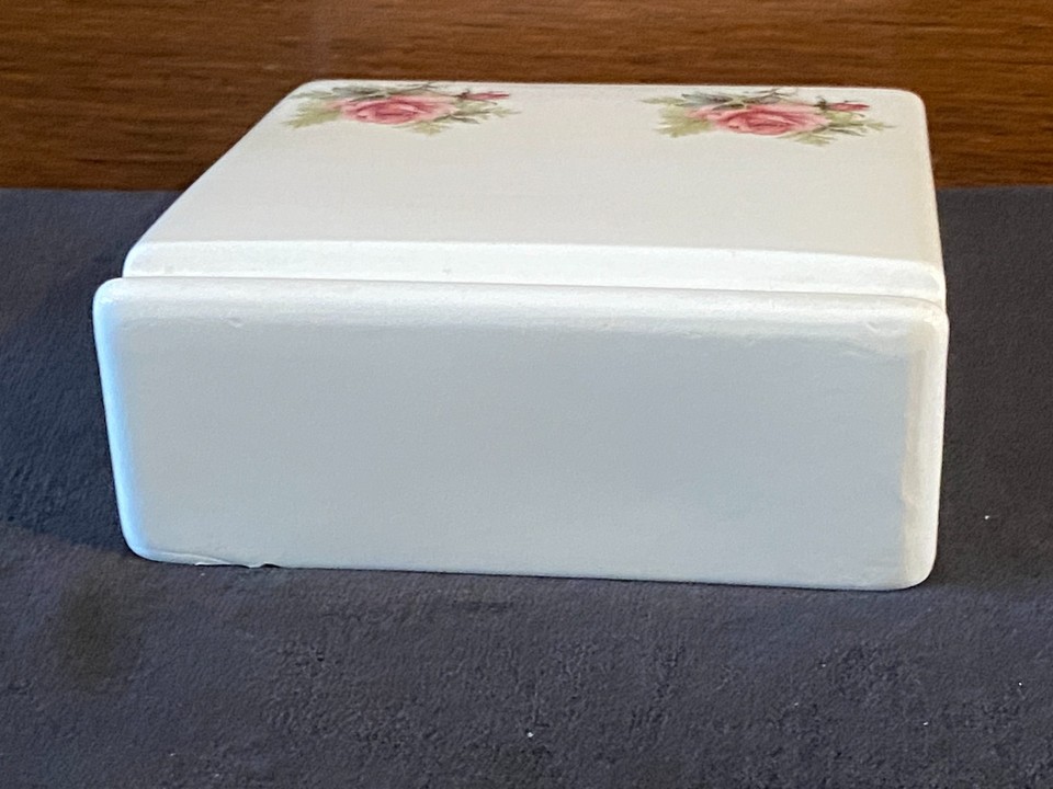 Unusual Vintage Porcelain Writing Slope w/ Pink Rose Design | eBay UK