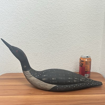 Vintage Large Common Loon Bird Wood Duck Decoy 21 inches by WHITE ...