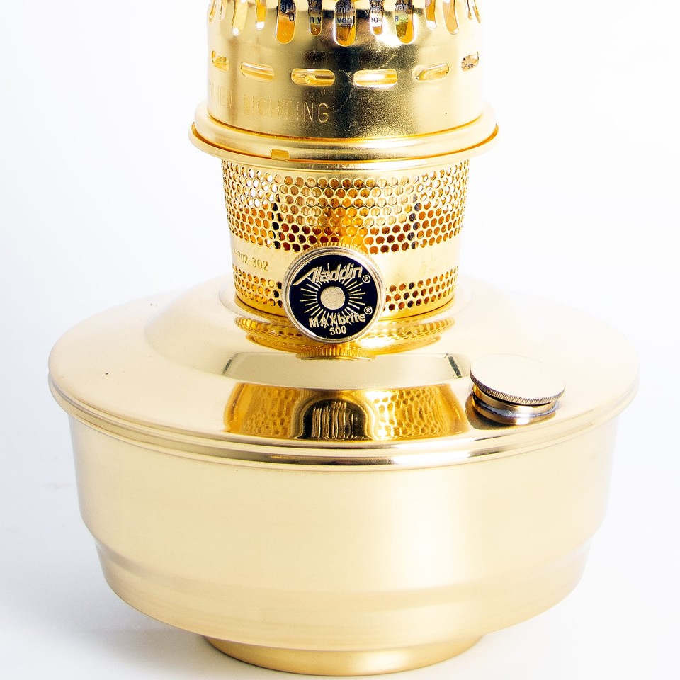 Aladdin Shelf Oil Lamp, Solid Brass Indoor Emergency Lighting Fuel Lamp ...