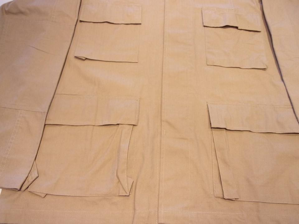 NEW COMBAT HOT WEATHER LIGHTWEIGHT TAN KHAKI TACTICAL JACKET SMALL MENS ...