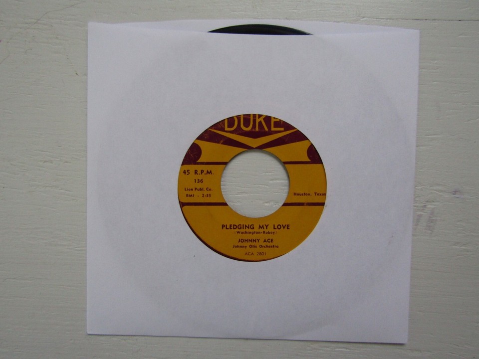 Vintage 45 RPM Duke Records Johnny Ace 136 Pledging my Life / No Money ...