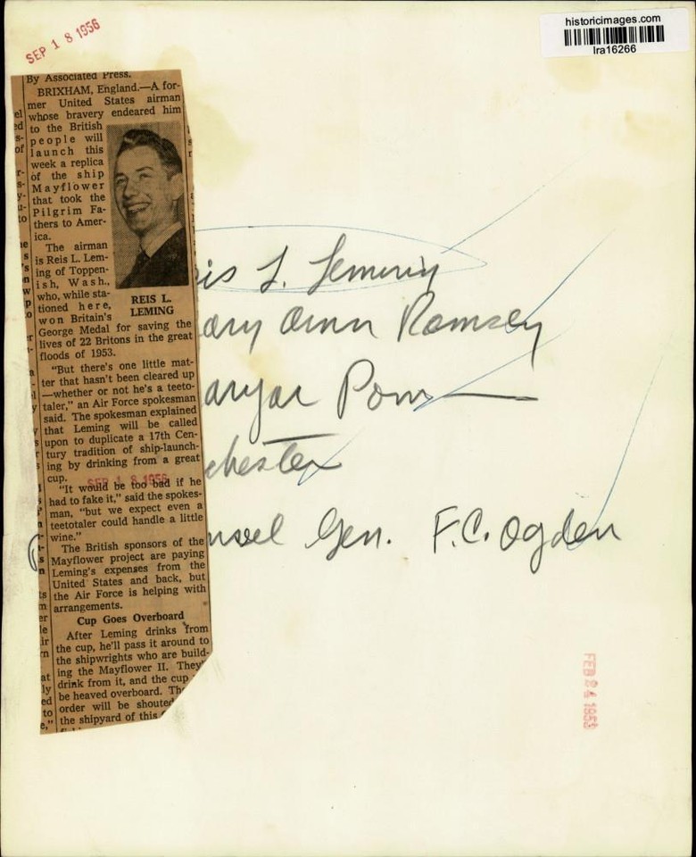 1953 Press Photo Reis L. Leming of Toppenish, Washington, honored by ...