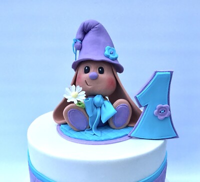 Handmade Cute Bunny Edible Fondant Birthday Christening Baby Shower ...