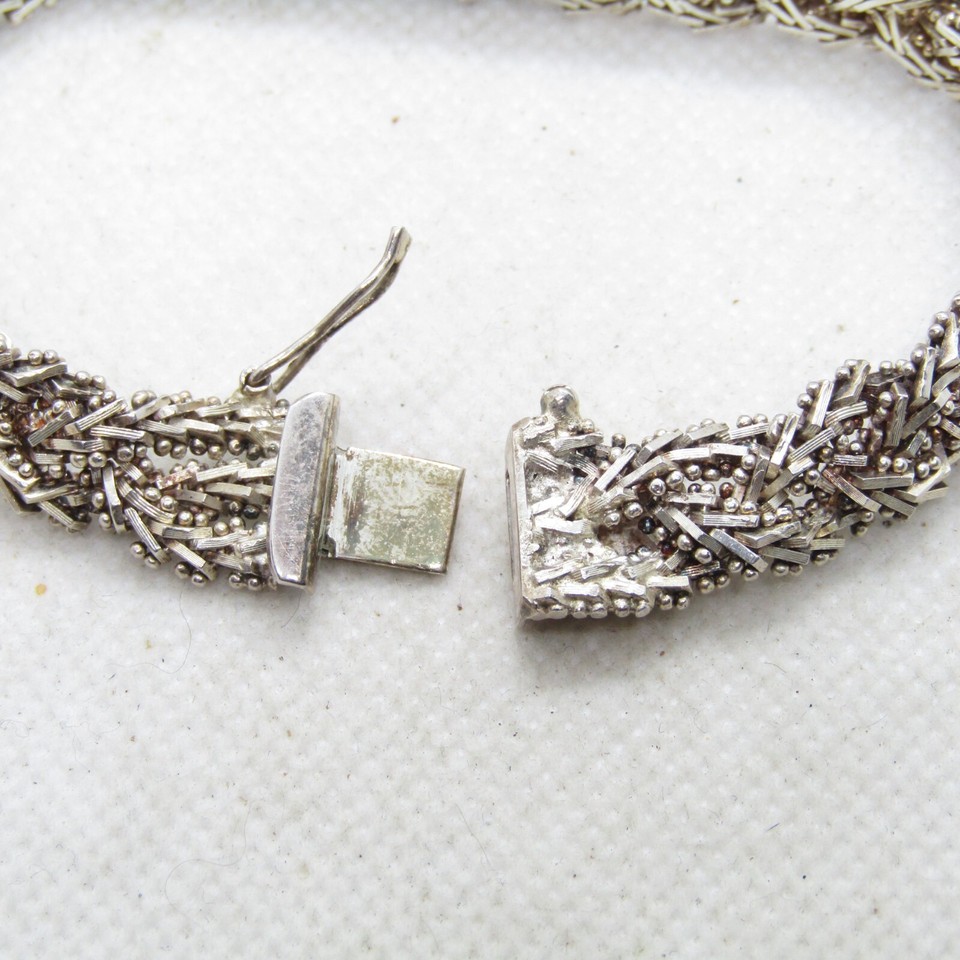 Nati Mex MF33 Sterling Silver 925 Woven Braided Bracelet 7.5" K4295 | eBay