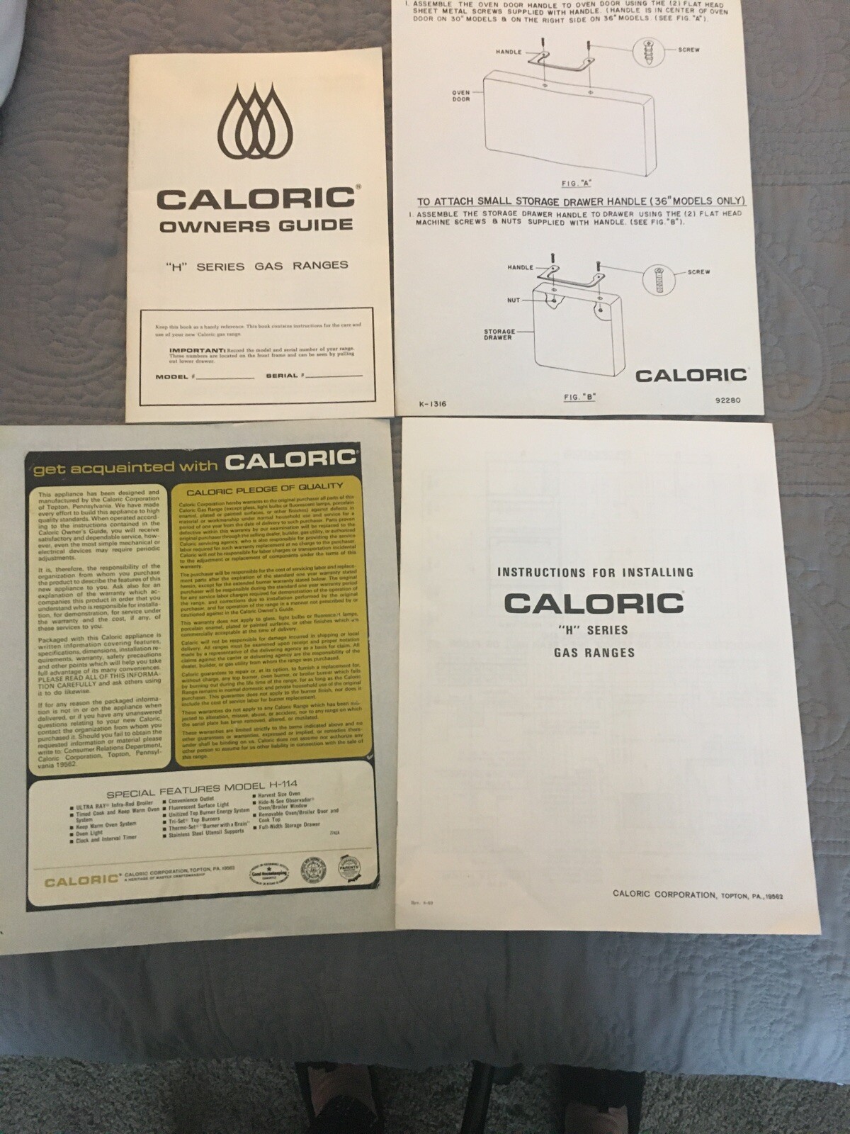 Caloric Gas Ranges H Series Kitchen Stoves Oven Cook Vintage Owners ...