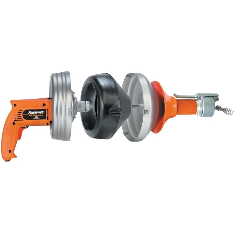 General Power-Vee Auto Feed Electric Drain Cleaner 25' x 3/8" & 25' x 1 ...