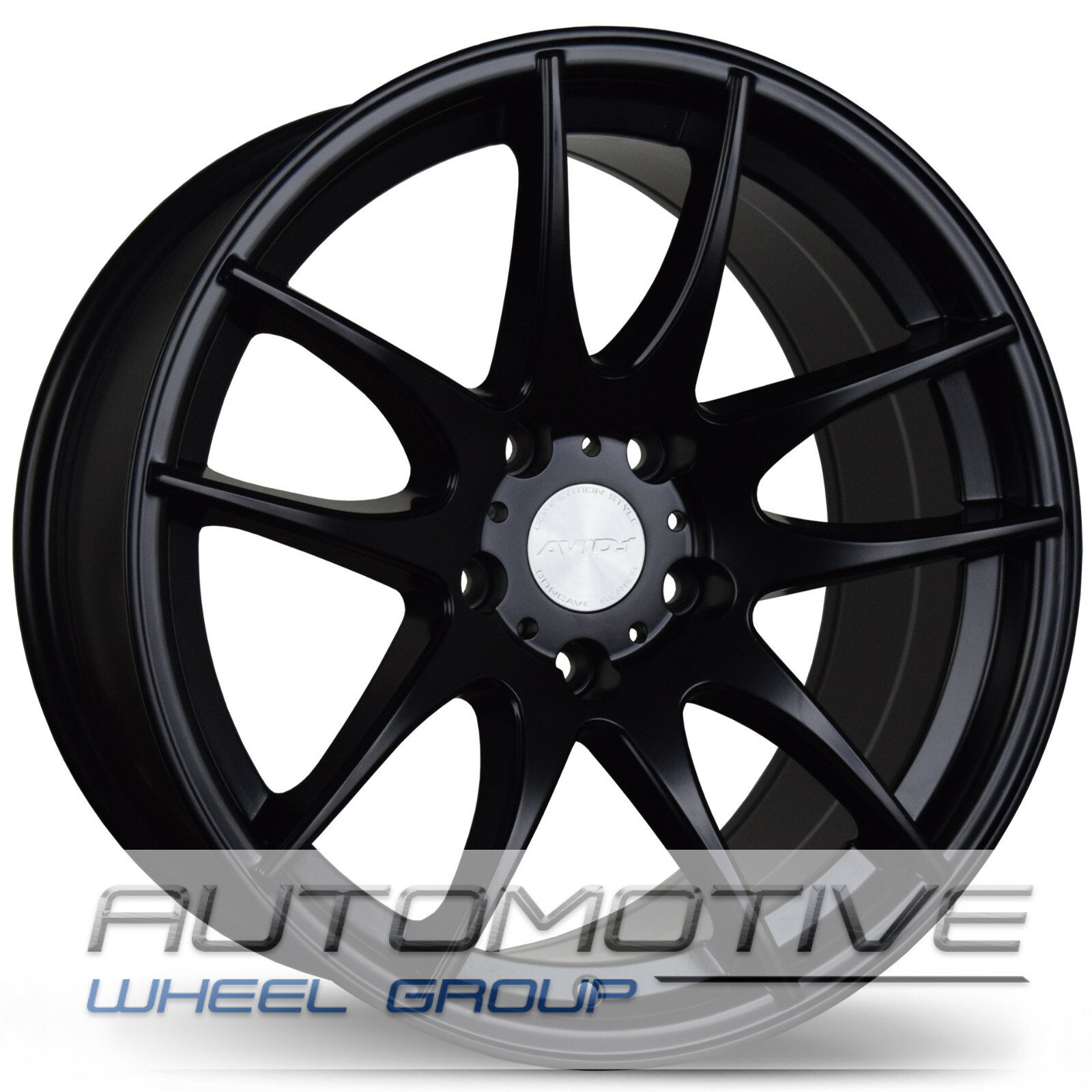 Avid1 AV32 Rims 18x9.5 +35 5x114.3 Black TC WRX Mazda 3 Lancer Civic ...
