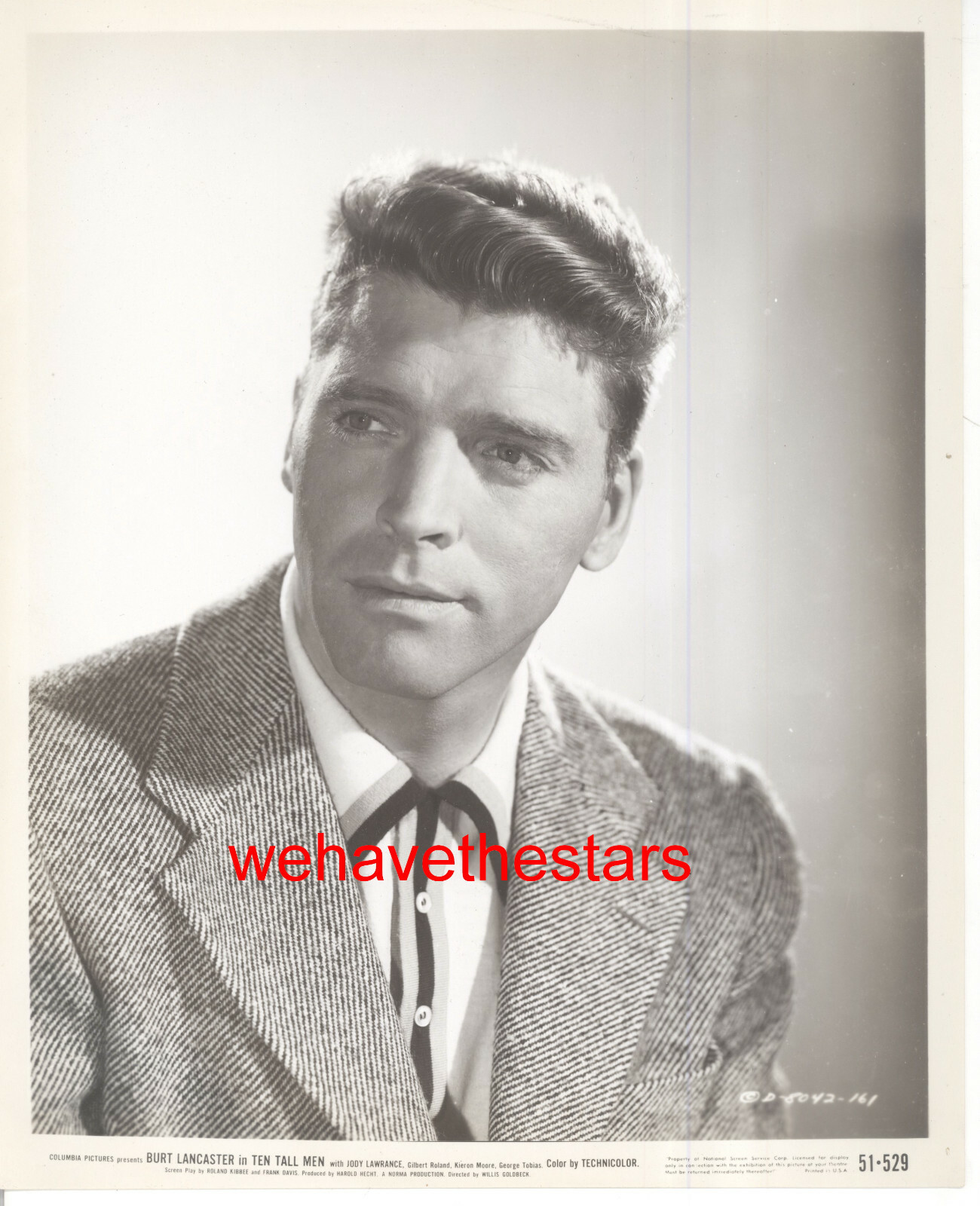 VINTAGE Burt Lancaster QUITE HANDSOME '51 TEN TALL MEN Publicity ...