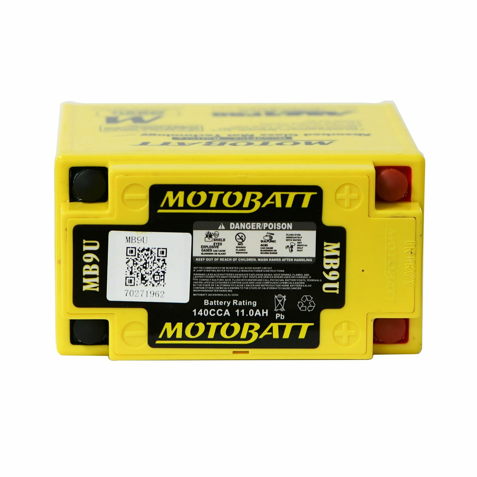 Motobatt MB9U AGM Gel Motorcycle Battery for Sinnis Terrain 125 17-20 ...