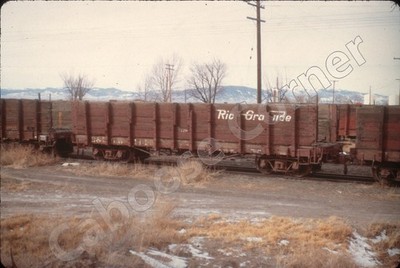 D&RGW Open End Pipe Gondola #1119 Alamosa CO 1-31-70 35mm Slide Chione ...