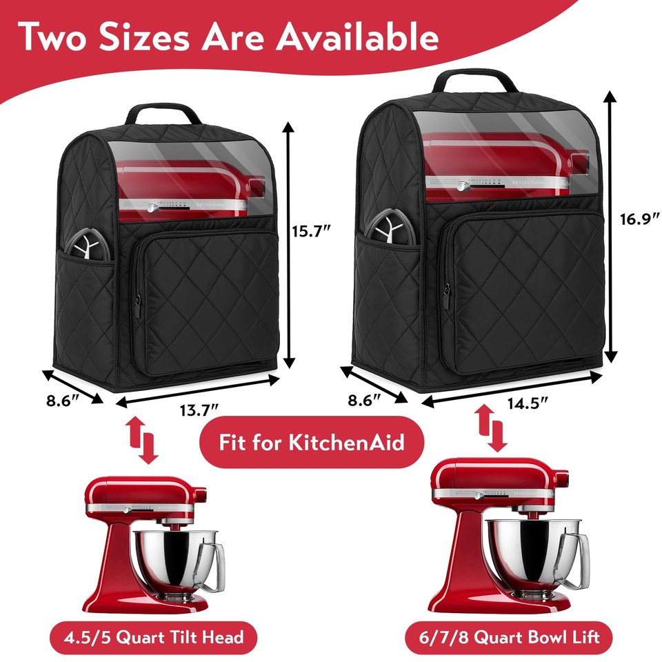 Stand Mixer Cover Compatible with KitchenAid 6/7/8 Quart Bowl Lift ...