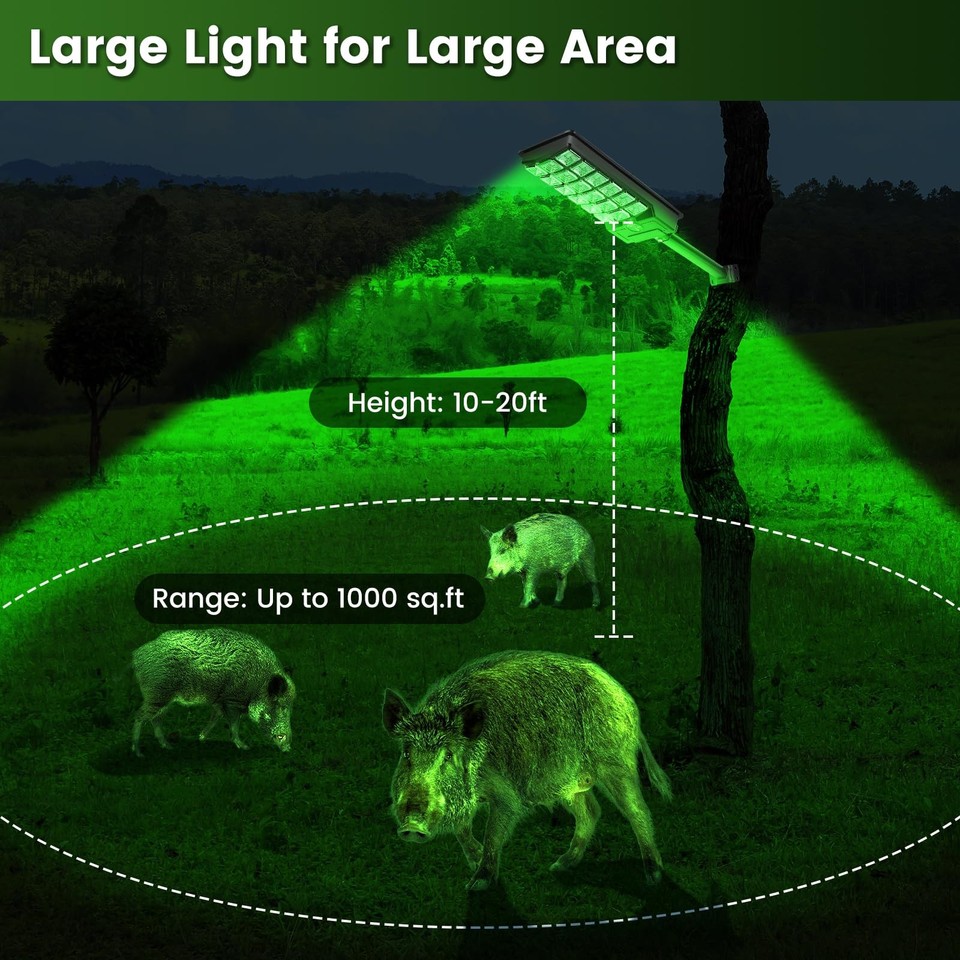 Hog Lights for Night Hunting, 30000LM Green Hog Hunting Lights with ...