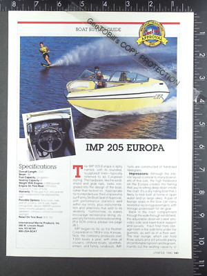 1990 2 page FEATURE on IMP 205 23 Europa ski speed power boat | eBay
