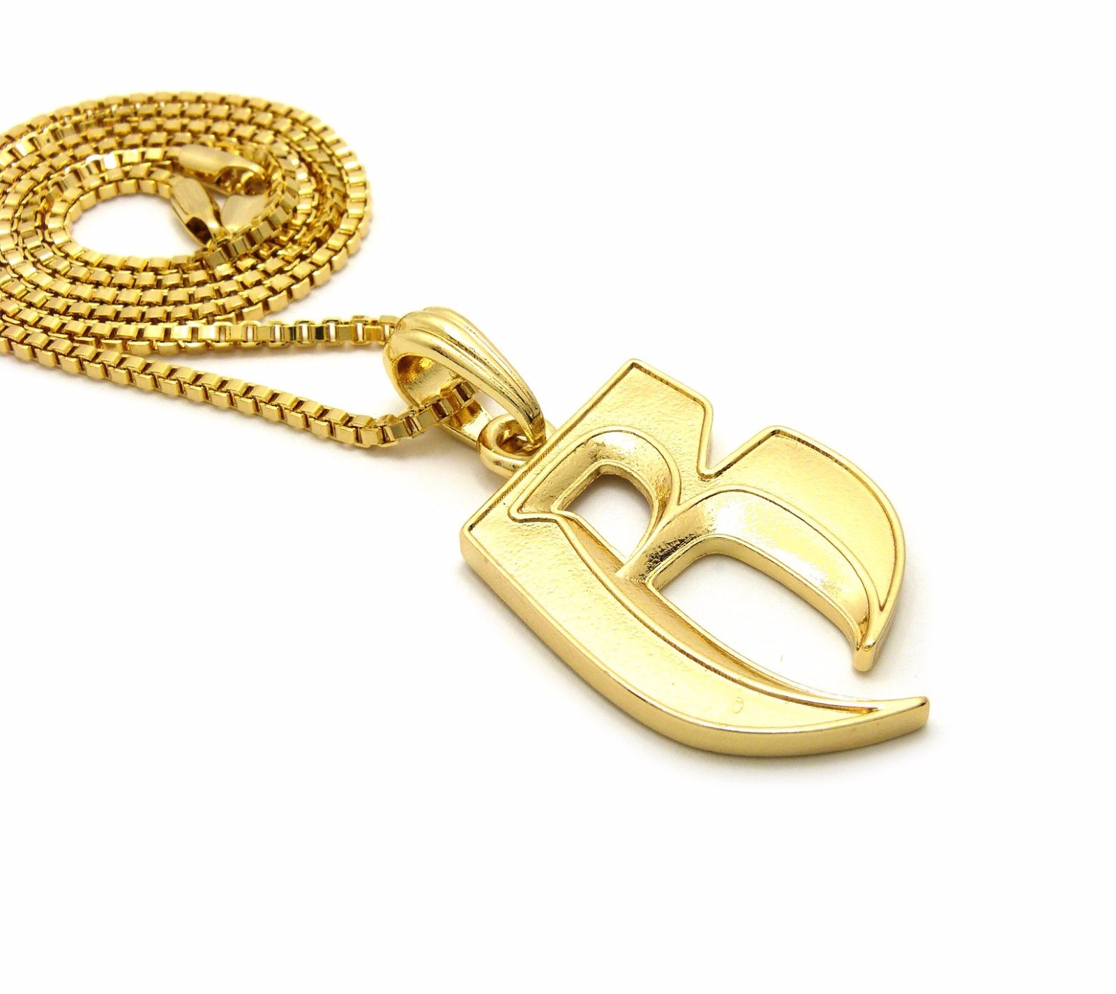 NEW 'R' RUFF RYDERS PENDANT & 24" BOX/CUBAN/ROPE CHAIN HIP HOP NECKLACE ...