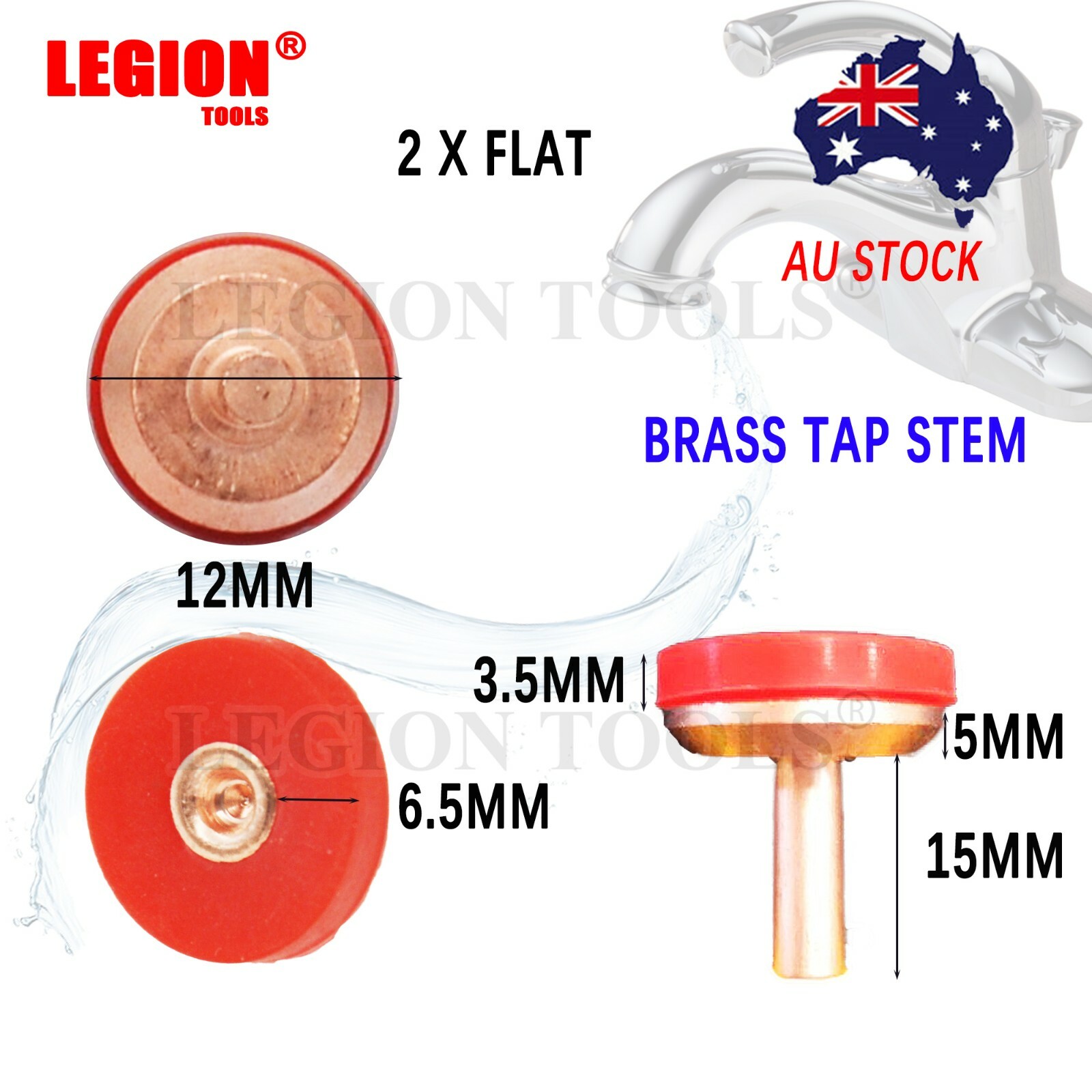 Tap Washer Kit Brass Jumper Valves 12mm Standard Cold and Hot Water ...