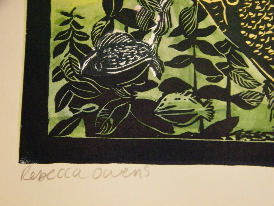 Rebecca Owens Lithograph Fish, Snail, Underwater Artist Proof 15.5"/8.5 ...