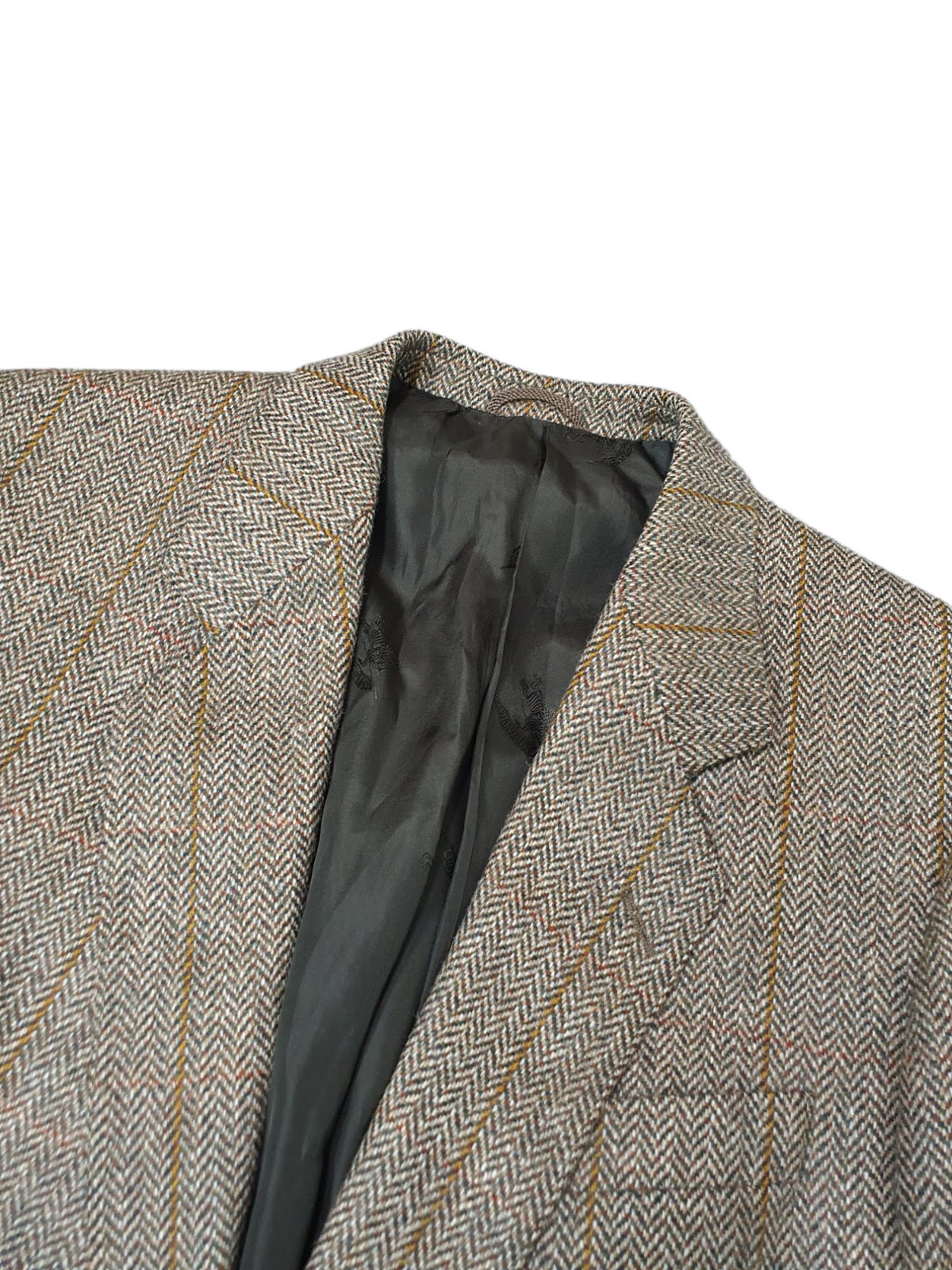 Burberry Brown Herringbone Tweed Sport Coat Size 52 - Gem