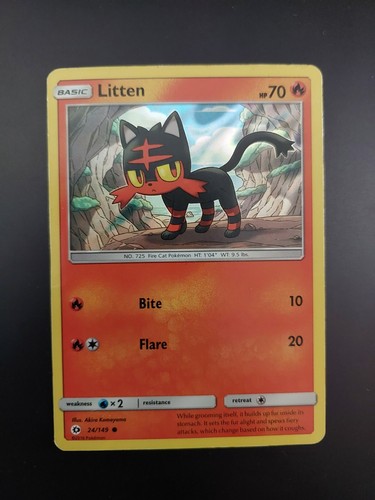 litten 24/149 holo Pokémon card (112) | eBay