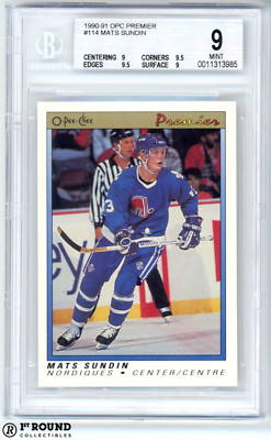 Mats Sundin RC BGS 9+: 1990-91 OPC Premier Rookie Card | eBay