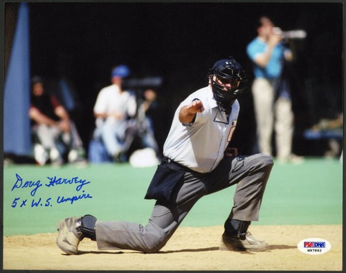 Doug Harvey SIGNED 8x10 Photo +5 x W.S. Umpire PSA/DNA AUTOGRAPHED HOF ...