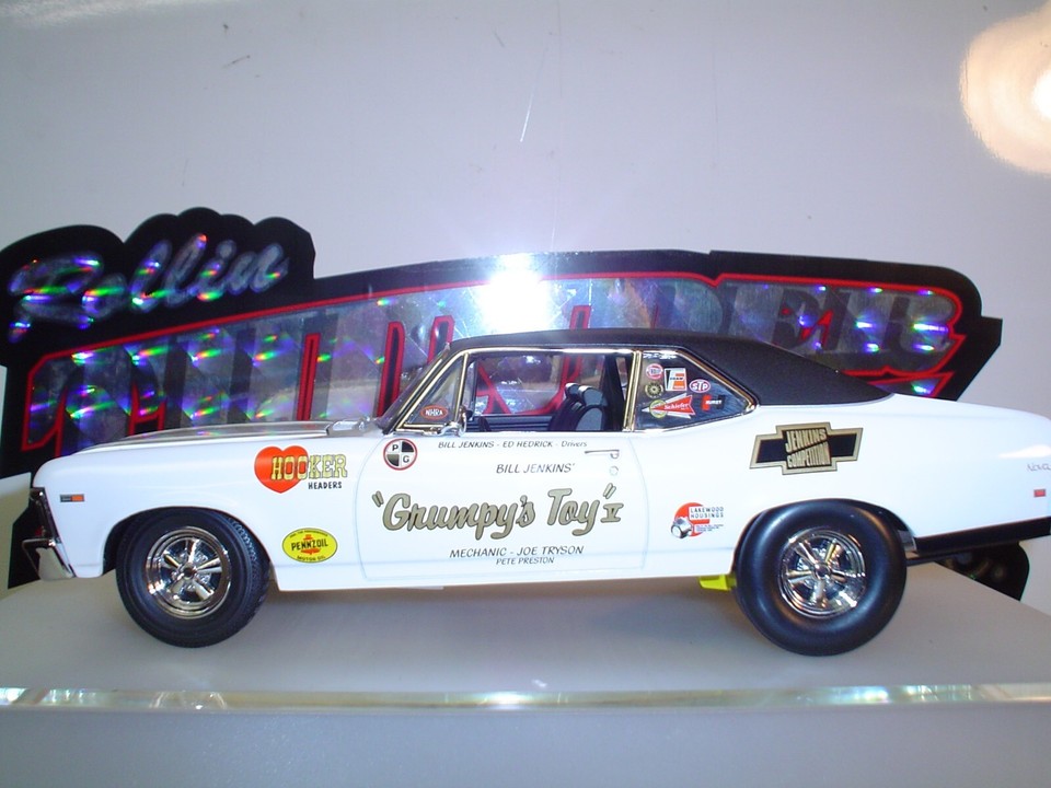 BILL JENKINS GRUMPYS TOY 1968 CHEVY NOVA SS NHRA DRAG STRIP LEGEND 1:18 ...