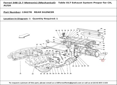Ferrari Part 136278 348 Rear Silencer | eBay
