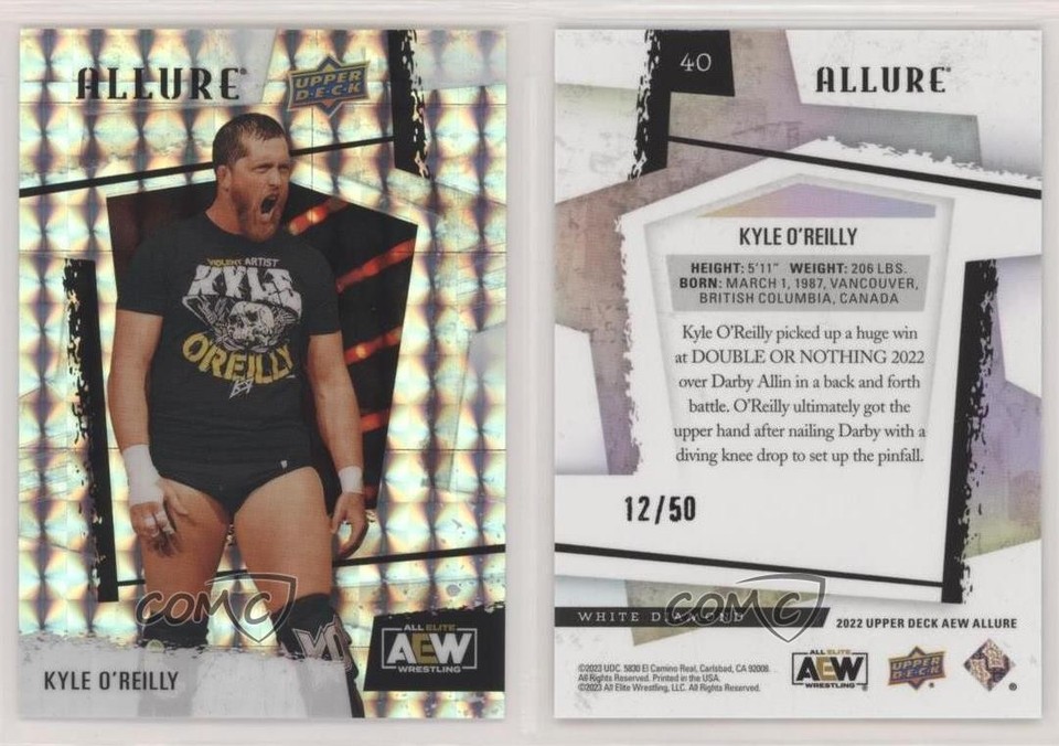 2022 Upper Deck Allure AEW White Diamond 12/50 Kyle O'Reilly #40 d9r ...