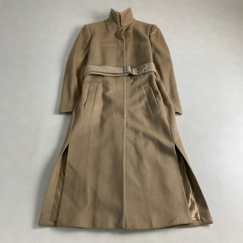 GUCCI Long Coat Cashmere Hidden Placket Maxi Length Belted Size 42 ...