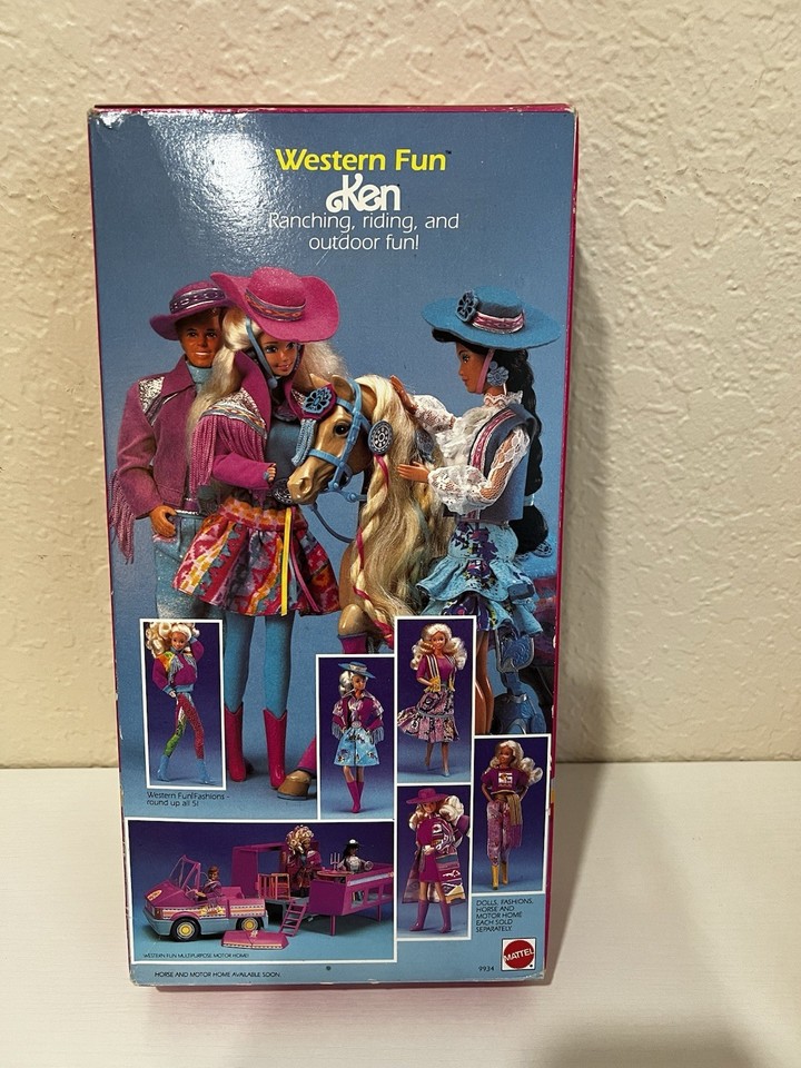 Vintage 1989 Barbie Western Fun Ken Doll Mattel #9934 NEW IN ORIGINAL ...