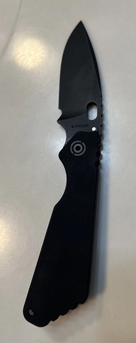 Strider MARSOC SMF NSN Fatty Knife Titanium/Ti Clip Ti BLUE Lock bar ...