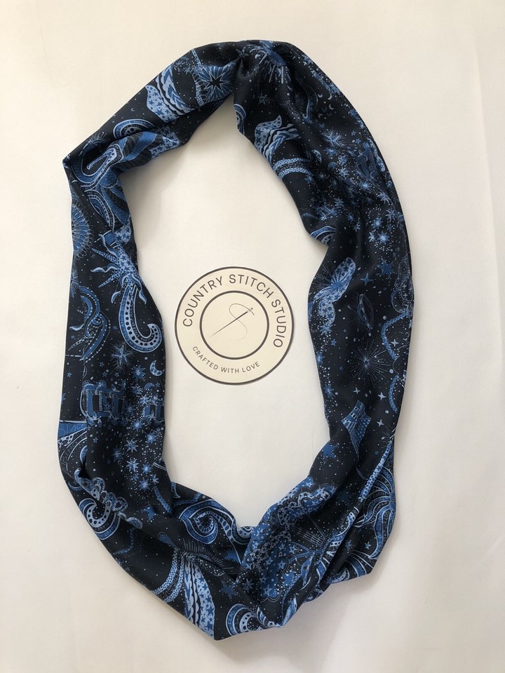 Infinity Double Loop Circle Scarf Liberty “Louis Space Walk” Viscose ...