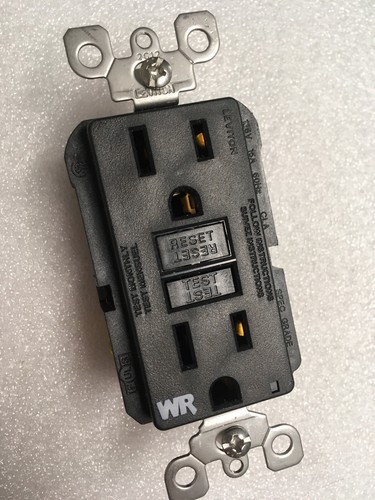 Leviton 15AMP BLACK Weather Resistant GFCI Duplex Receptacle Free USPS ...