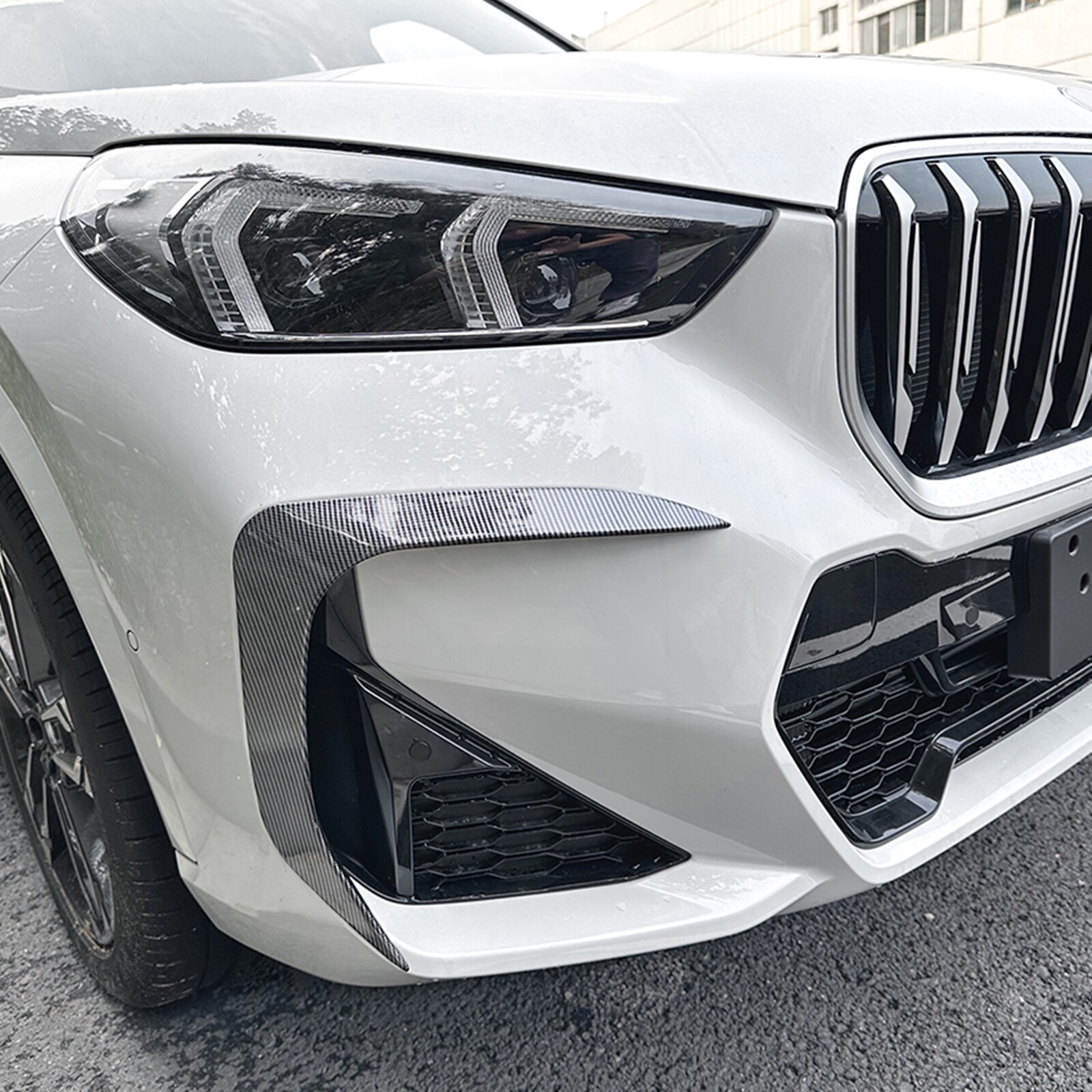 Carbon Look Front Bumper Side Air Vent Trim For BMW X1 U11 U12 M Sport ...