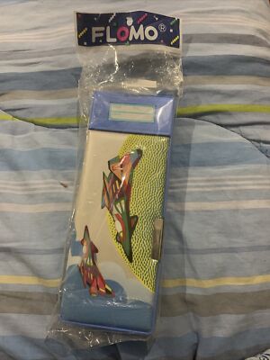 RARE Flomo Rocket & Fighter Jet theme Pencil Case Double Sided Magnetic ...