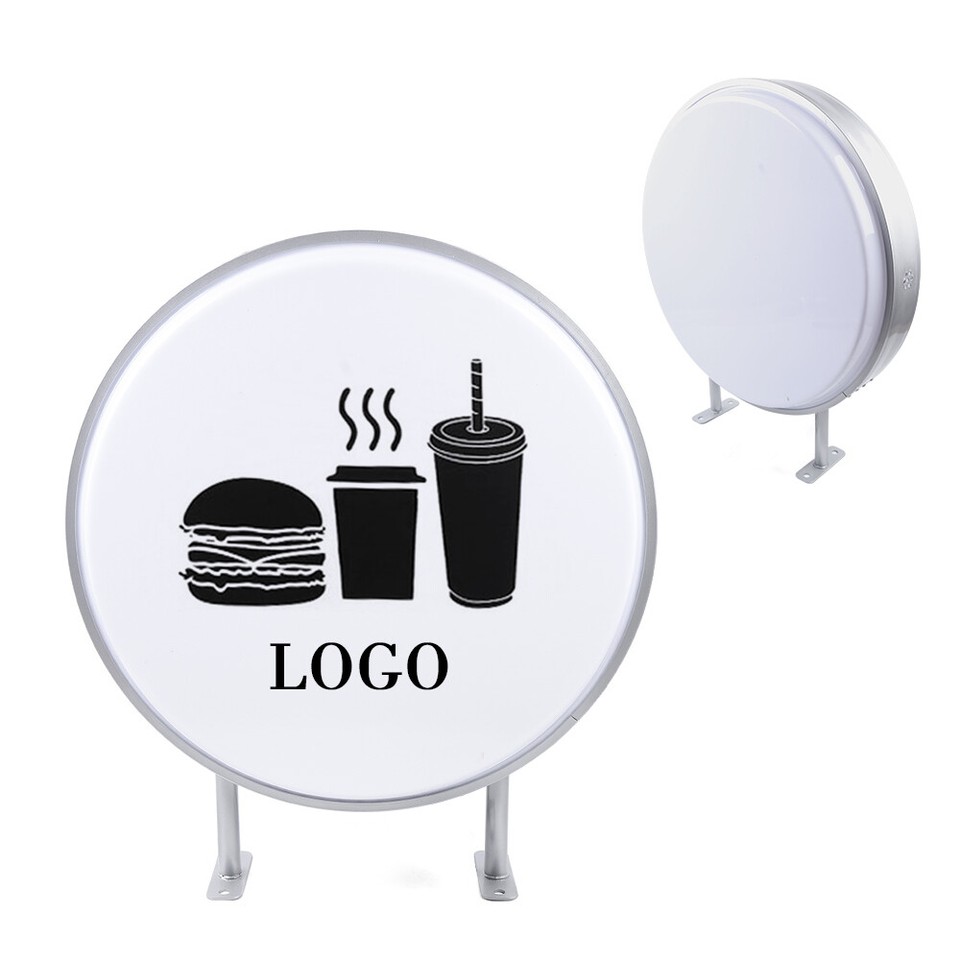 Round LED Light Box Double Sided Advertising Illuminated Projecting ...