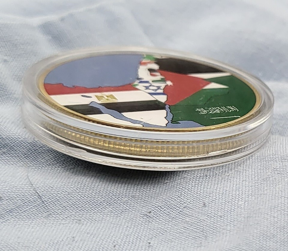 Israel Palestine Gold Peace Coin Gaza War Dove Pray for Peace Middle ...