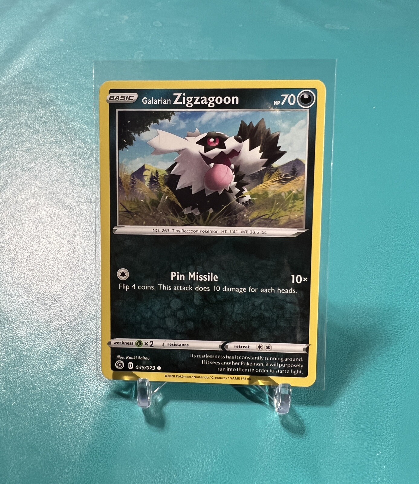 Galarian Zigzagoon 035/073 Champions Path Pokemon Card NM | eBay