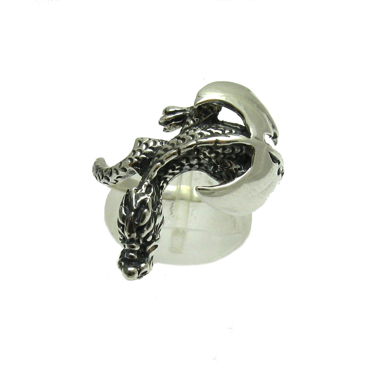 Genuine Stylish Sterling Silver Ring Solid 925 Dragon Handmade Nickel ...