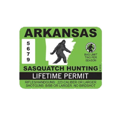 Arkansas Sasquatch Hunting Permit Sticker Decal | eBay