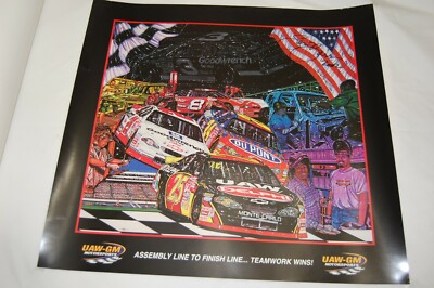Sam Bass NASCAR Artist Autographed Poster 2001 (signed 2002) (five ...