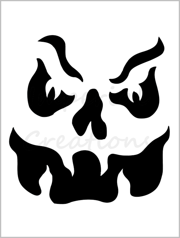 EVIL GHOST FACE Stencil Halloween Pumpkin Carving 8 x 10 Reusable Sheet ...
