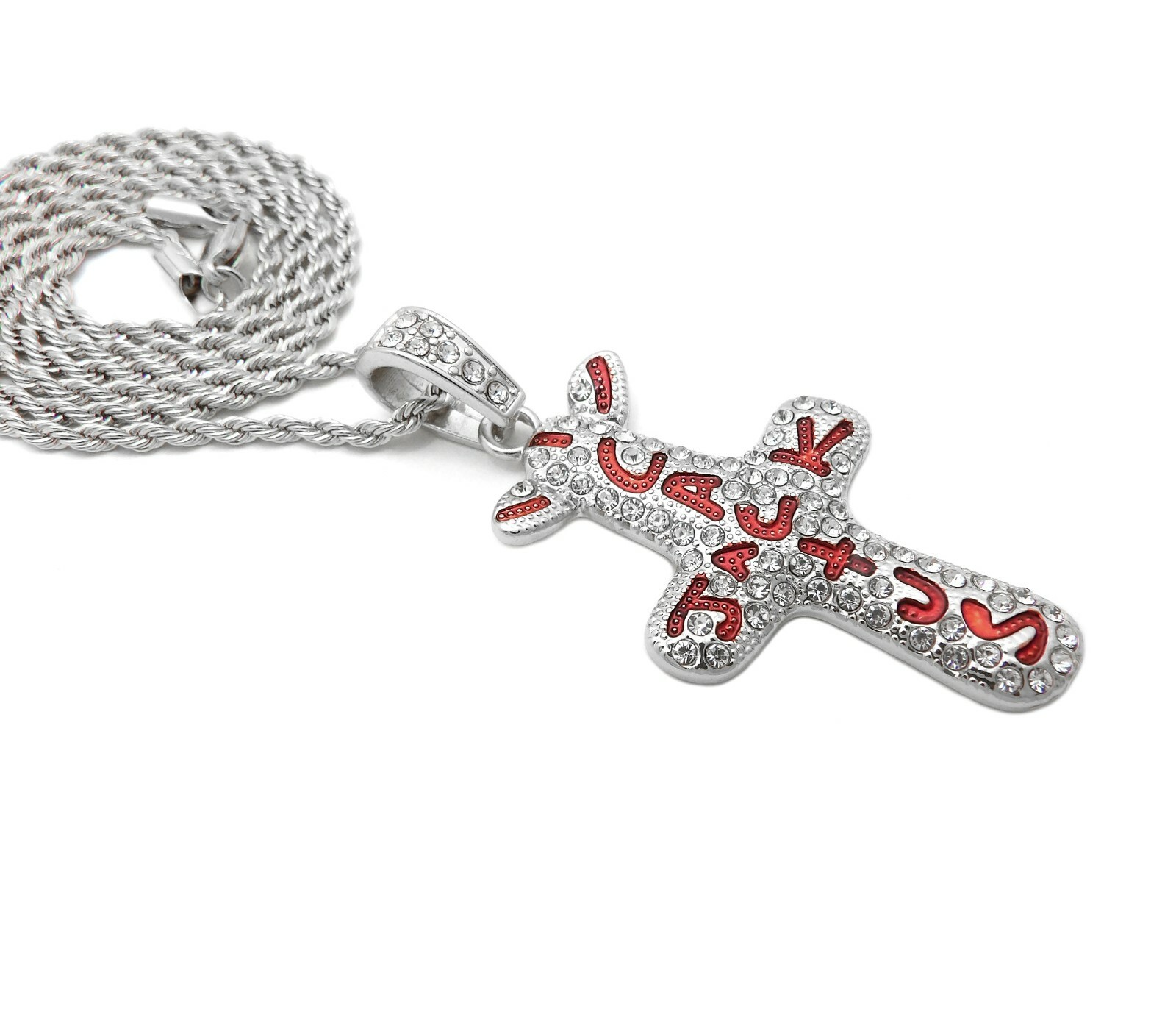 Travis Scott Cactus Jack Cross & 18" ~ 24" Cuban Rope Box Chain Hip Hop ...