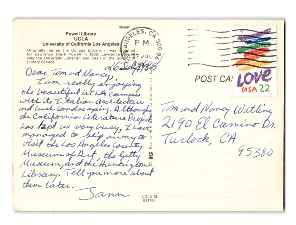 Powell Library UCLA University of California Los Angeles Vintage Chrome ...